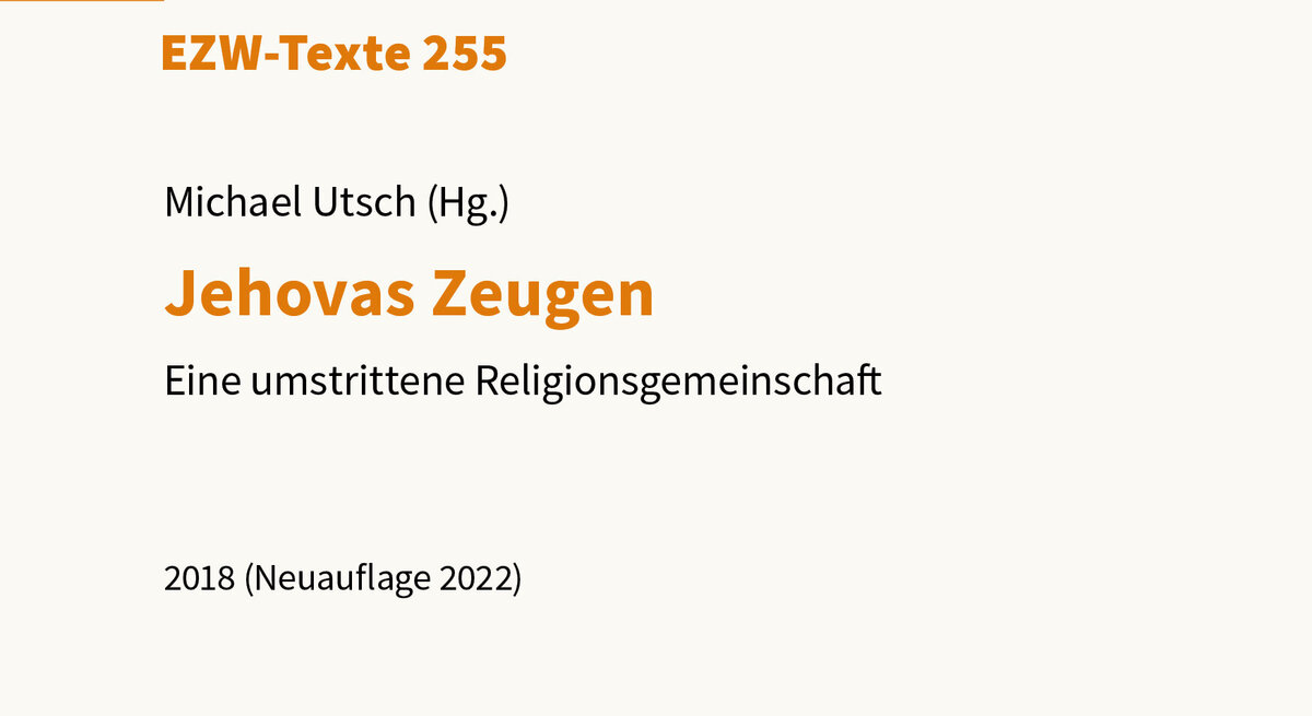 EZW-Text über Jehovas Zeugen als Neuauflage wieder verfügbar - EZW